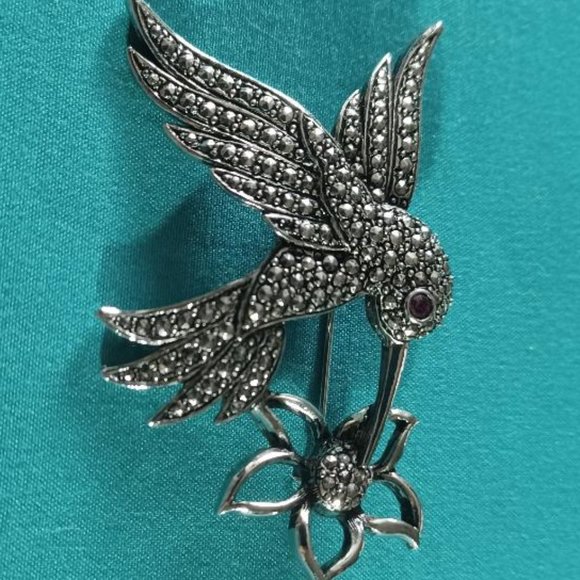 Avon | Jewelry | Vintage Hummingbird Silver Tone Brooch Pin Avon Purple ...
